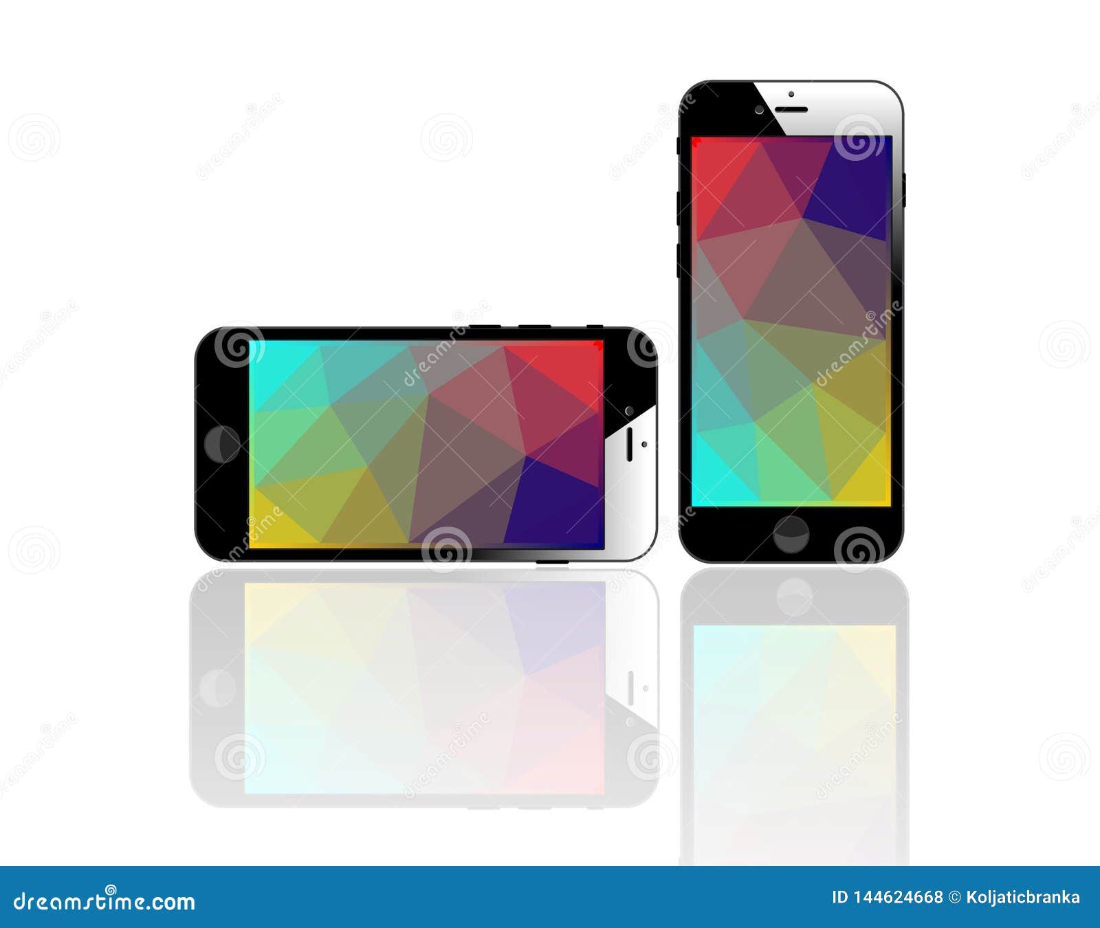 Stylish Modern Cell Mobile Phone with Reflection Stock Vector ...