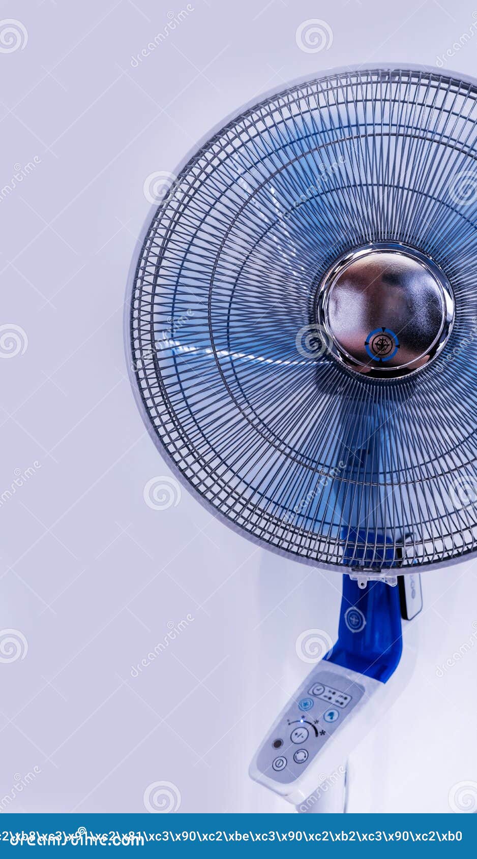 Floor Fan with Control Panel on the Leg. Stock Image - Image of single ...