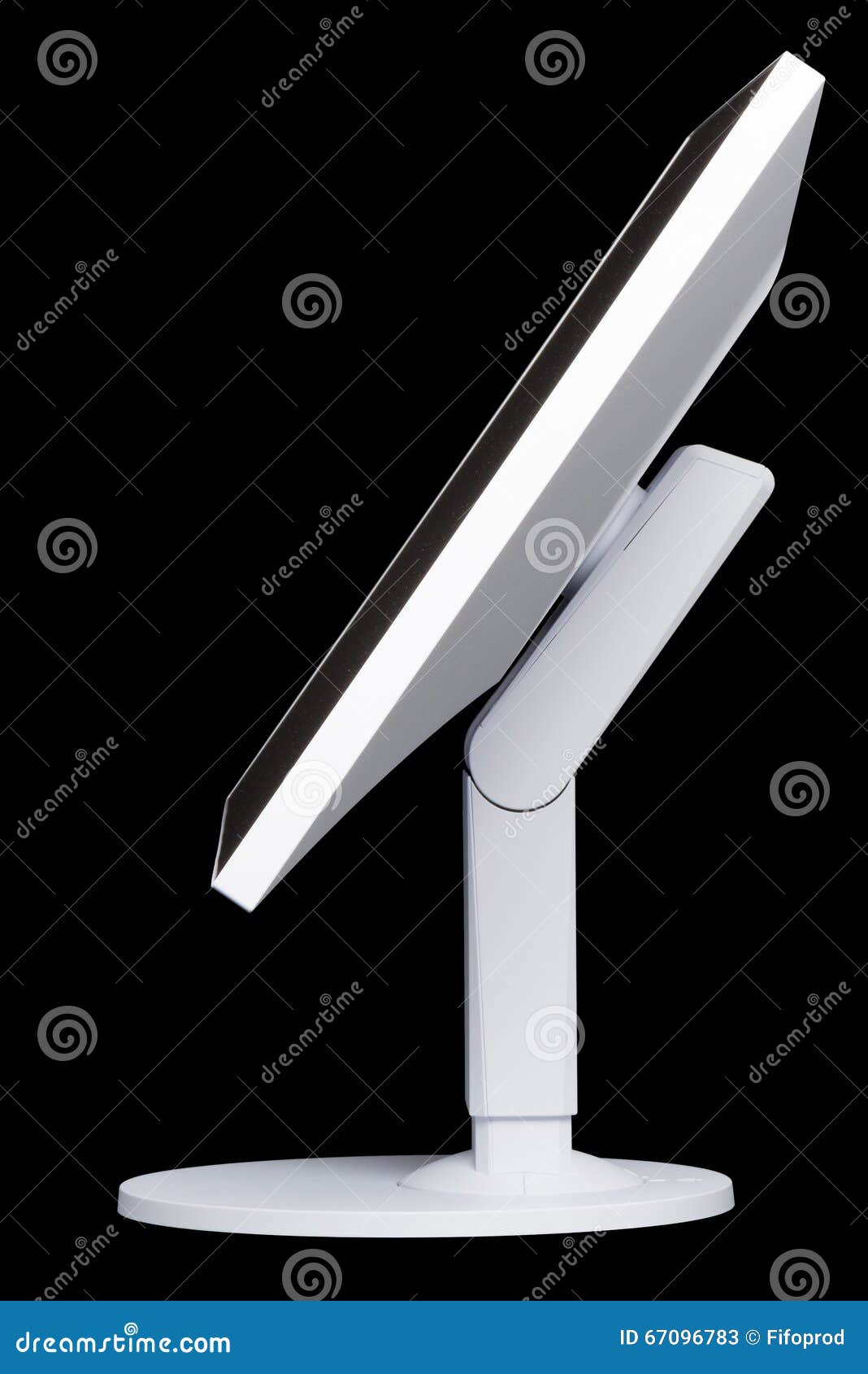 Stylish, Modern LCD Computer Display in White, Side View Stock Image ...