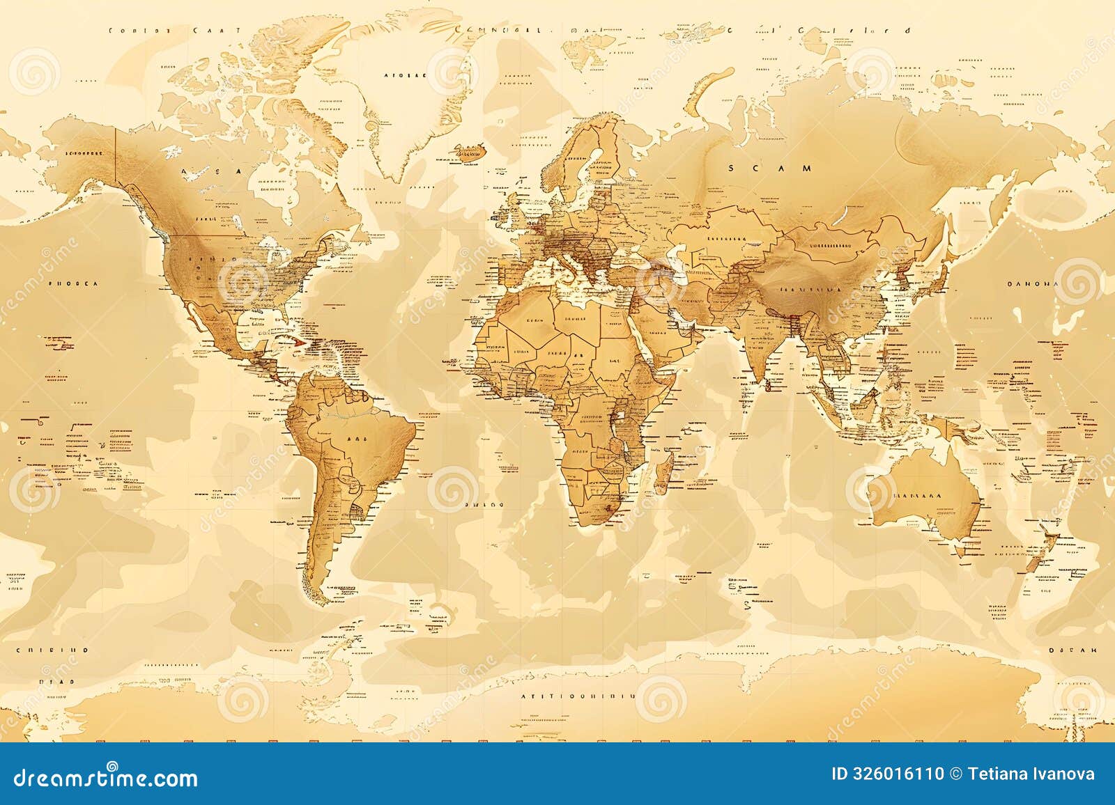 Stylish Modern Map with Distinct Country Outlines. Stock Illustration ...