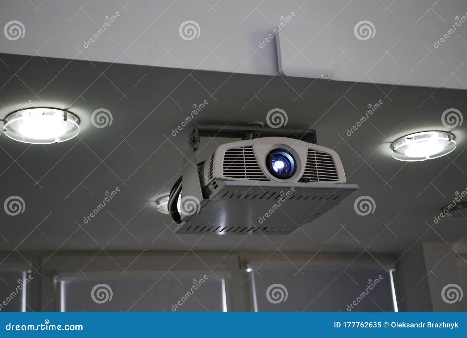 Ceiling Mounted Projector in the Conference Room Stock Image - Image of ...