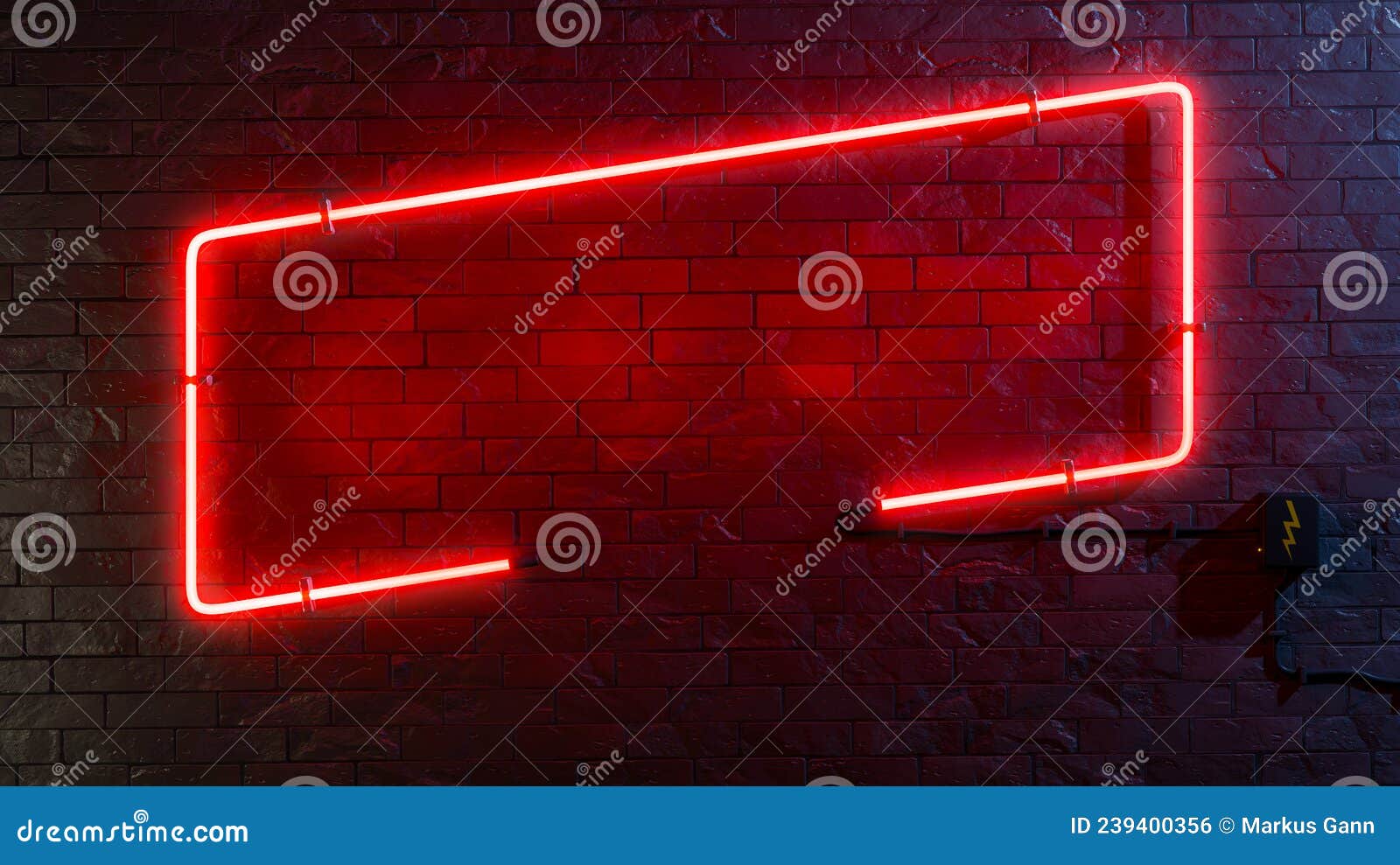 Stylish Modern Red Neon Light Frame Stock Photo - Image of lamp ...