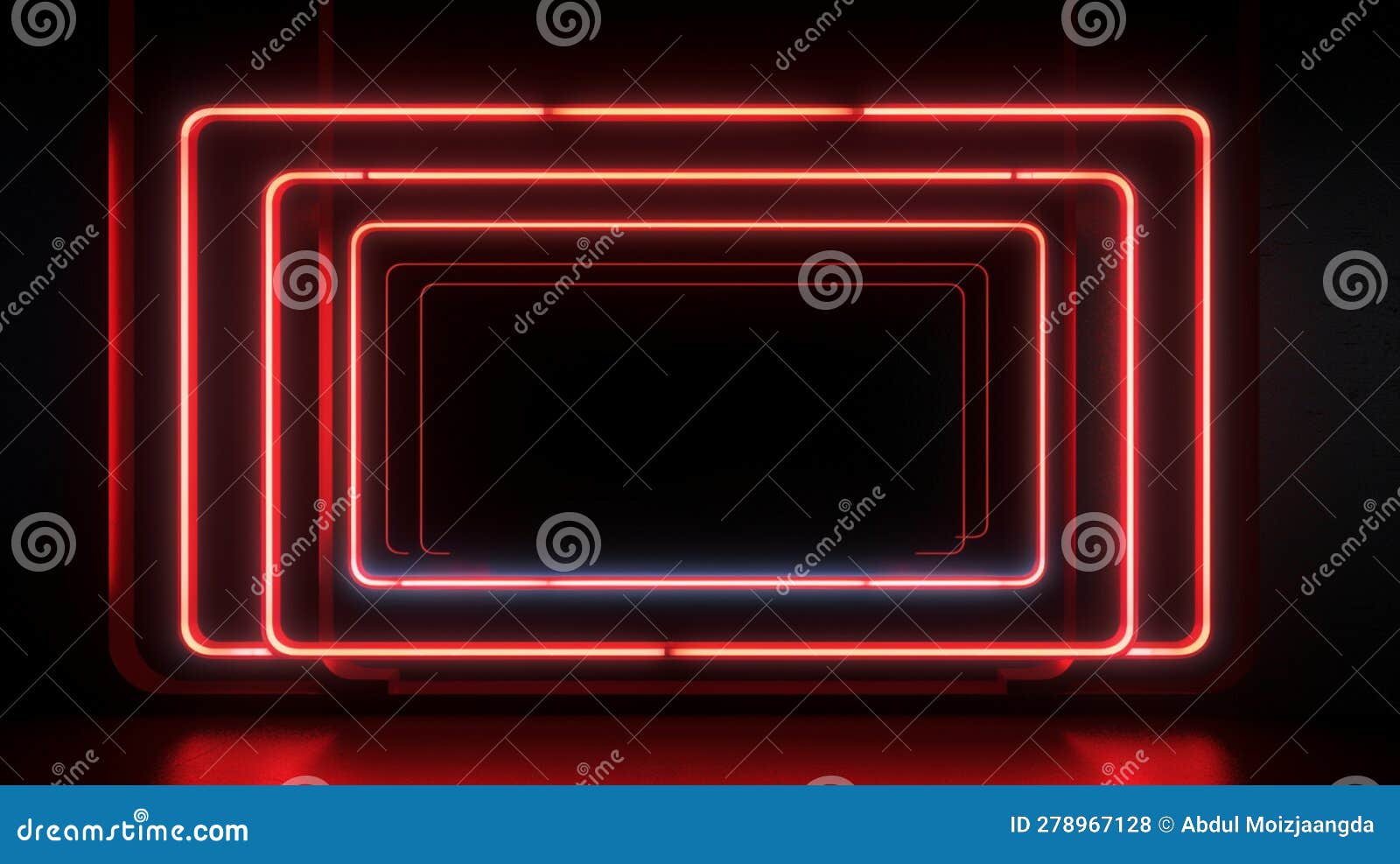 Stylish Modern Red Neon Light Frame Stock Illustration - Illustration ...