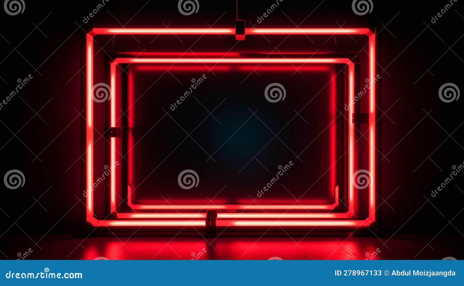 Stylish Modern Red Neon Light Frame Stock Illustration - Illustration ...