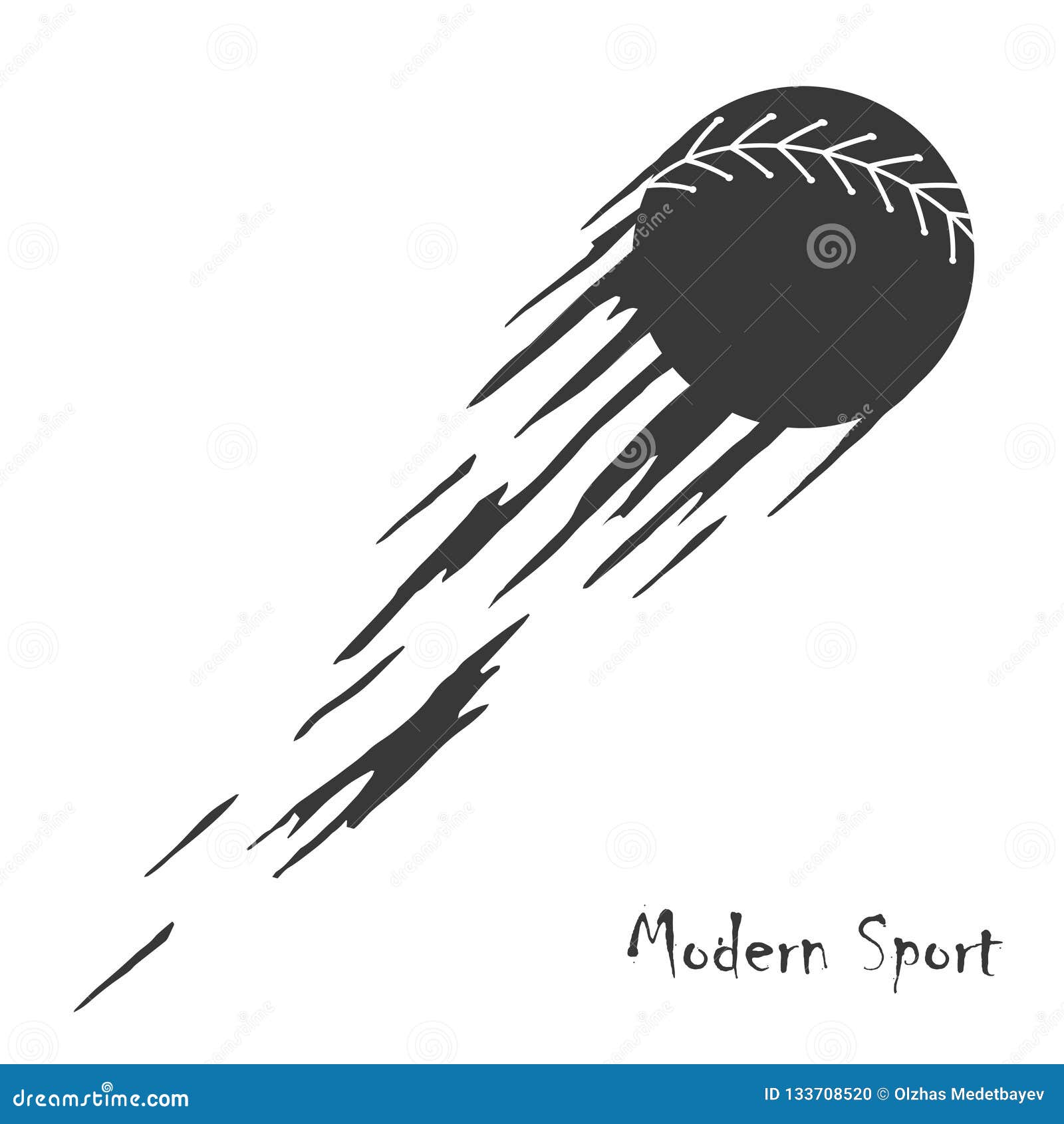 Modern Style Baseball Vector Sign with Softball in Motion. Stock Vector ...