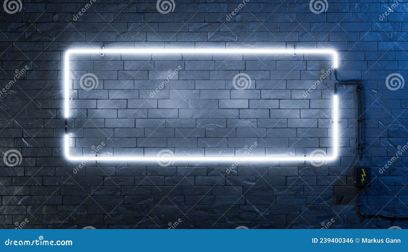 Stylish Modern White Neon Light Frame Stock Photo - Image of club ...