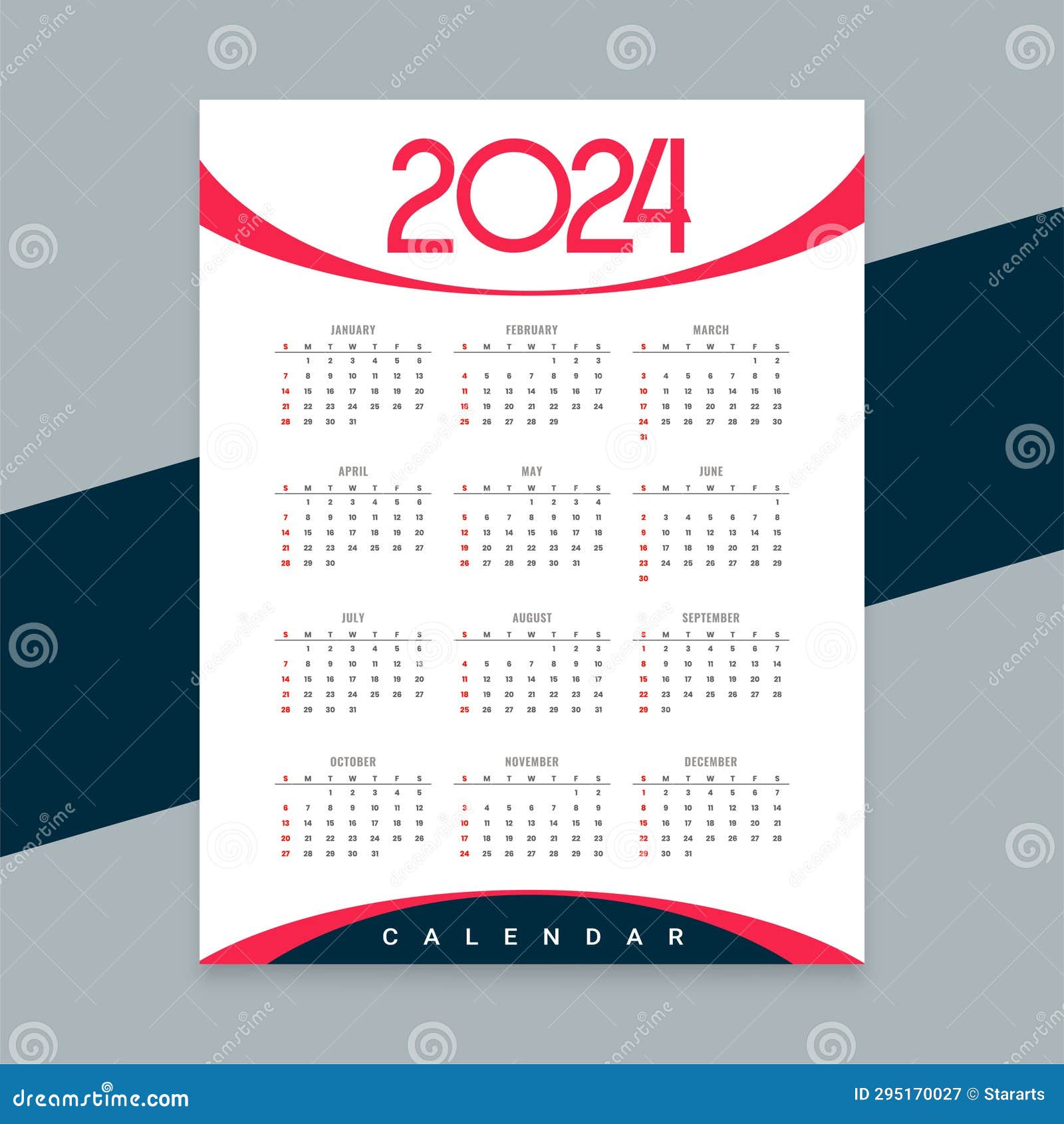 Stylish 2024 Monthly Planner Layout a Perfect Office Stationery Stock ...