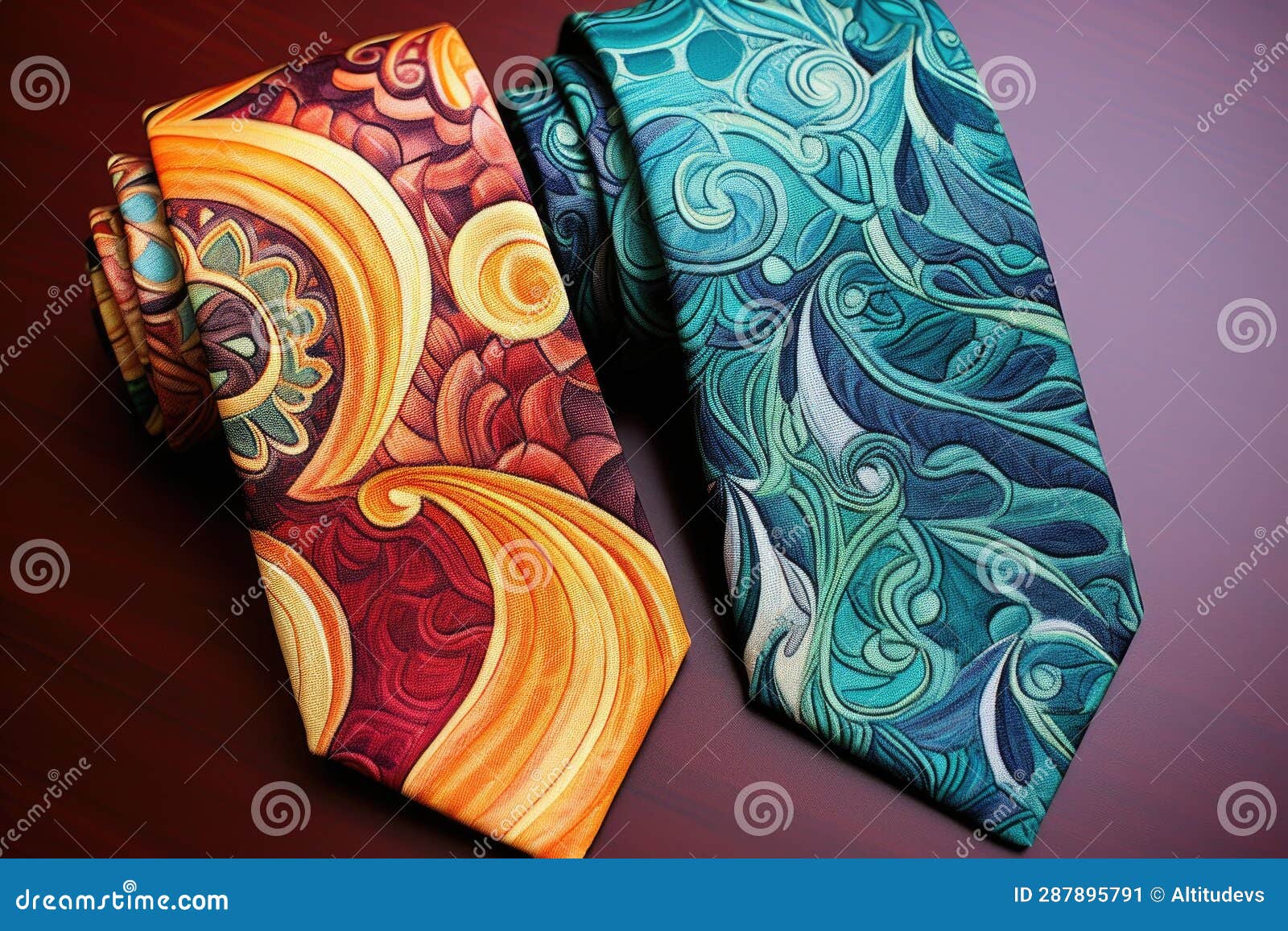 Stylish Necktie Patterns and Textures Side by Side Stock Illustration ...