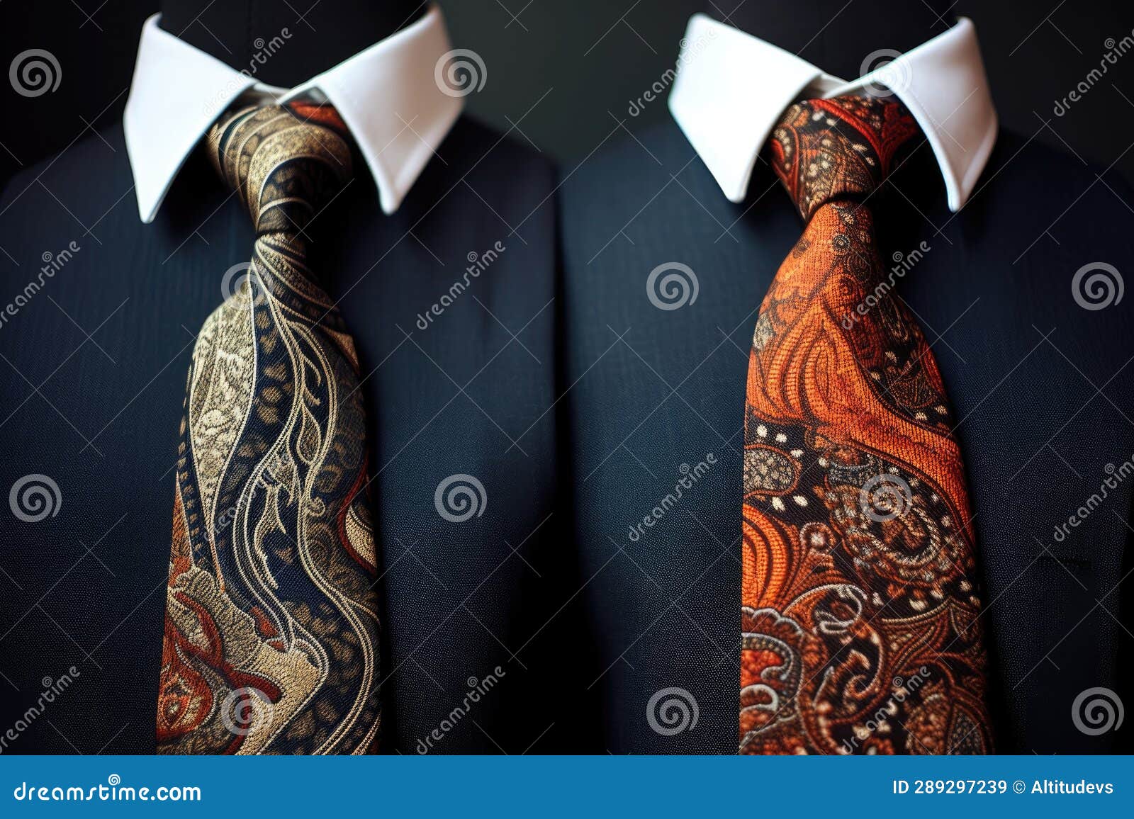 Stylish Necktie Patterns and Textures Side by Side Stock Image - Image ...