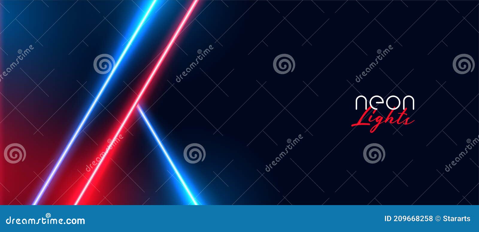 Stylish Neon Lights Background with Red and Blue Color Stock Vector ...