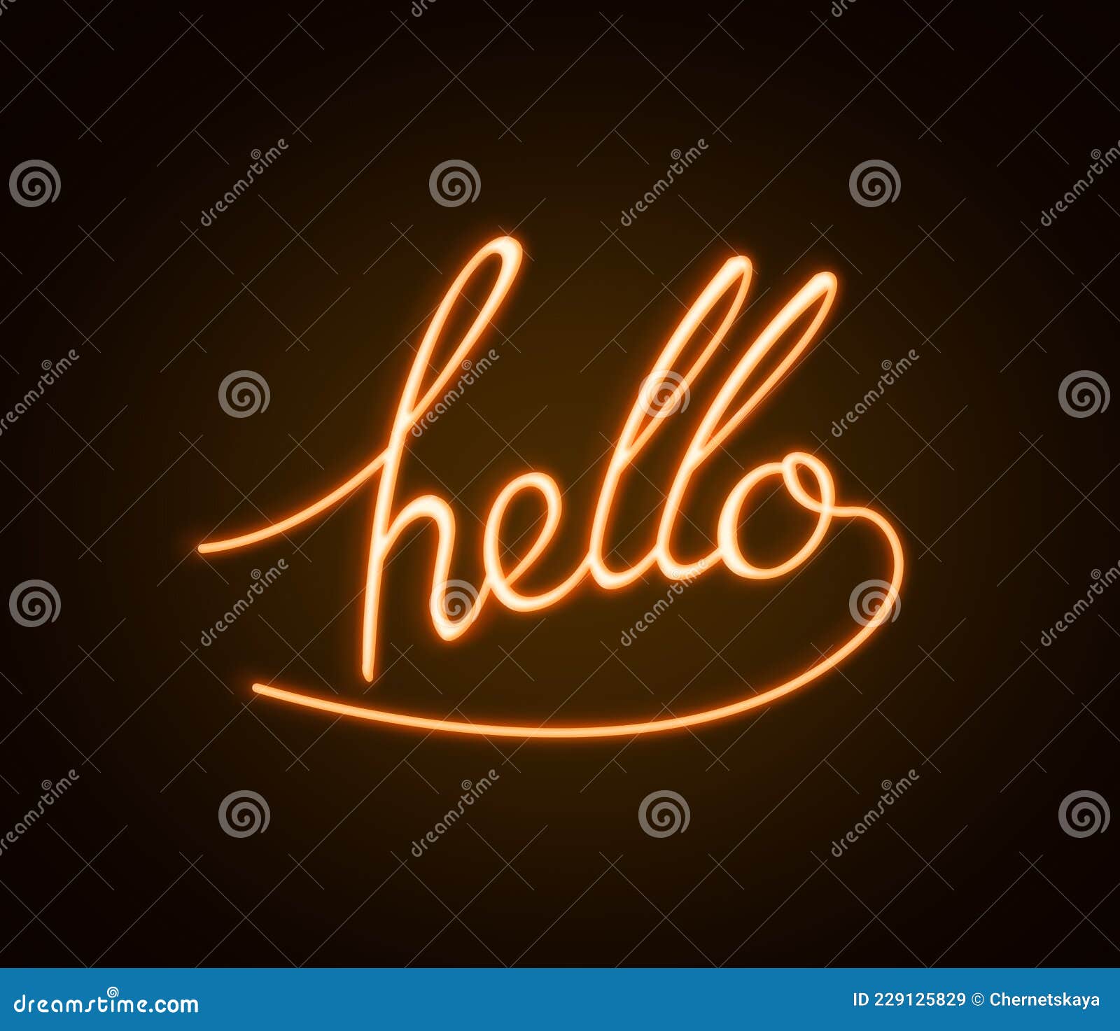 Stylish Neon Sign With Phrase Hello World On Brick Wall Stock Image ...