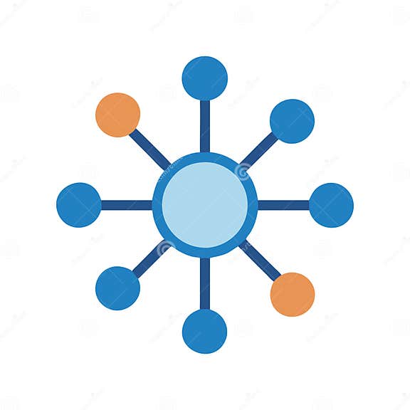Stylish Network Hub Icon Design Stock Illustration - Illustration of ...