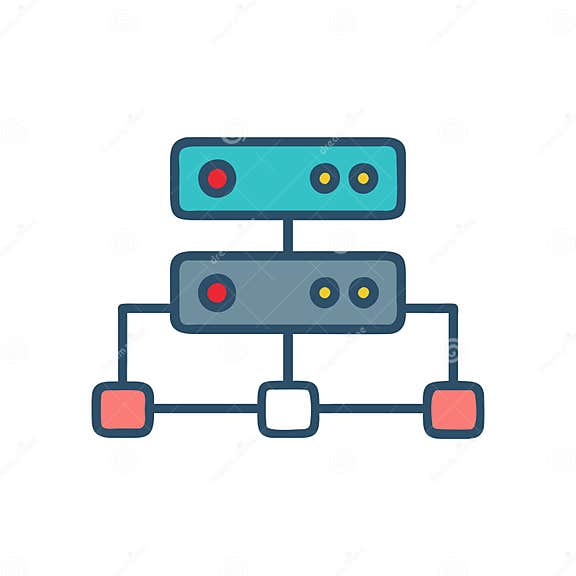 Stylish Network Switch Icon Design Stock Illustration - Illustration of ...