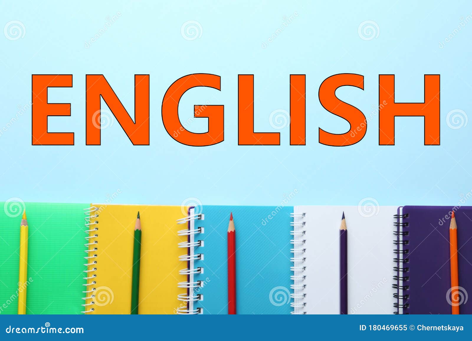 Stylish Notebooks and Pencils on Blue Background, Flat Lay. Learn ...