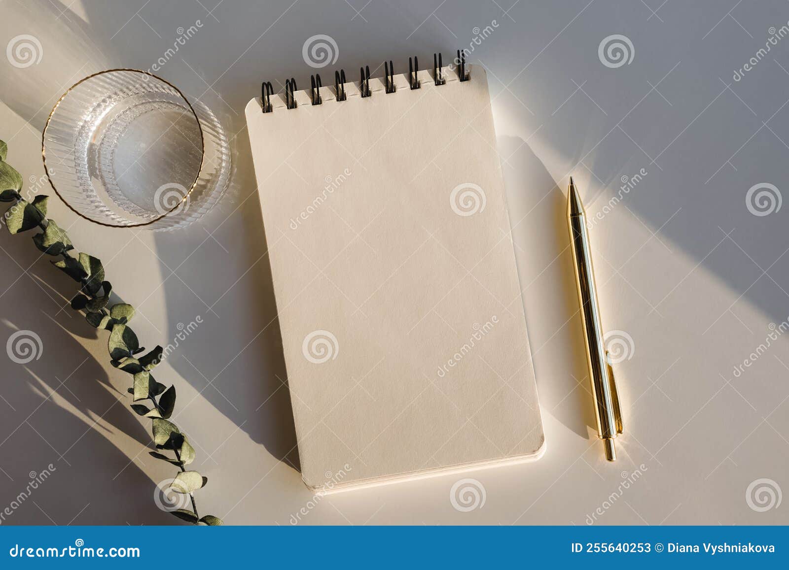 Stylish Notepad Mock-up on the White Table Stock Image - Image of ...
