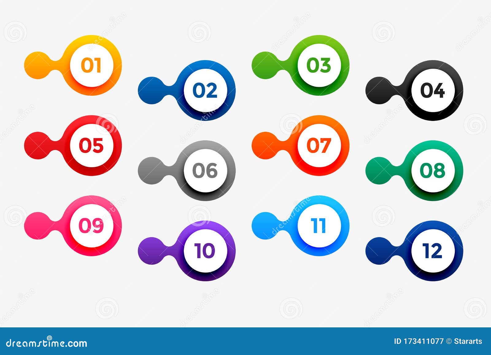 Stylish Number Bullet Points in Circular Style Stock Vector ...