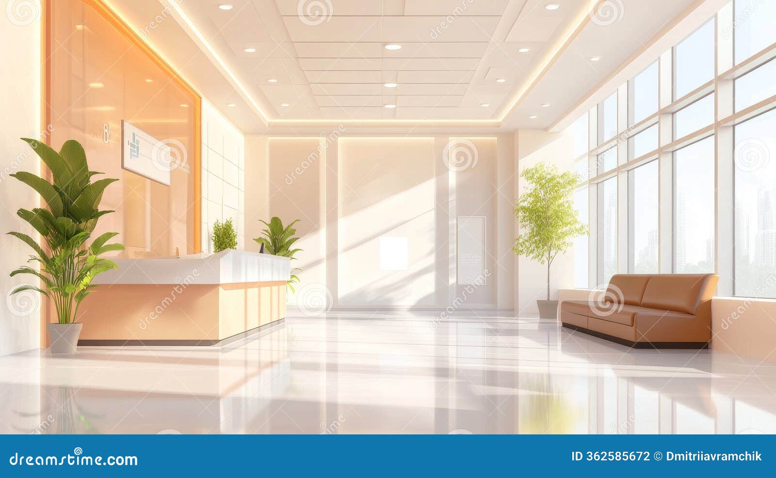 In This Cartoon Modern Home Corridor Hall Inside View, There Is A ...