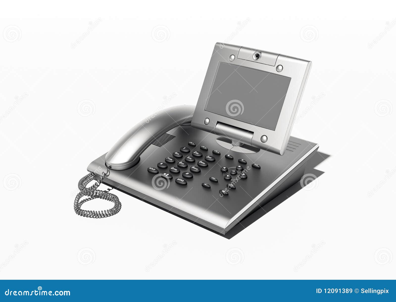 Stylish Office Phone with Copyspace Stock Illustration - Illustration ...