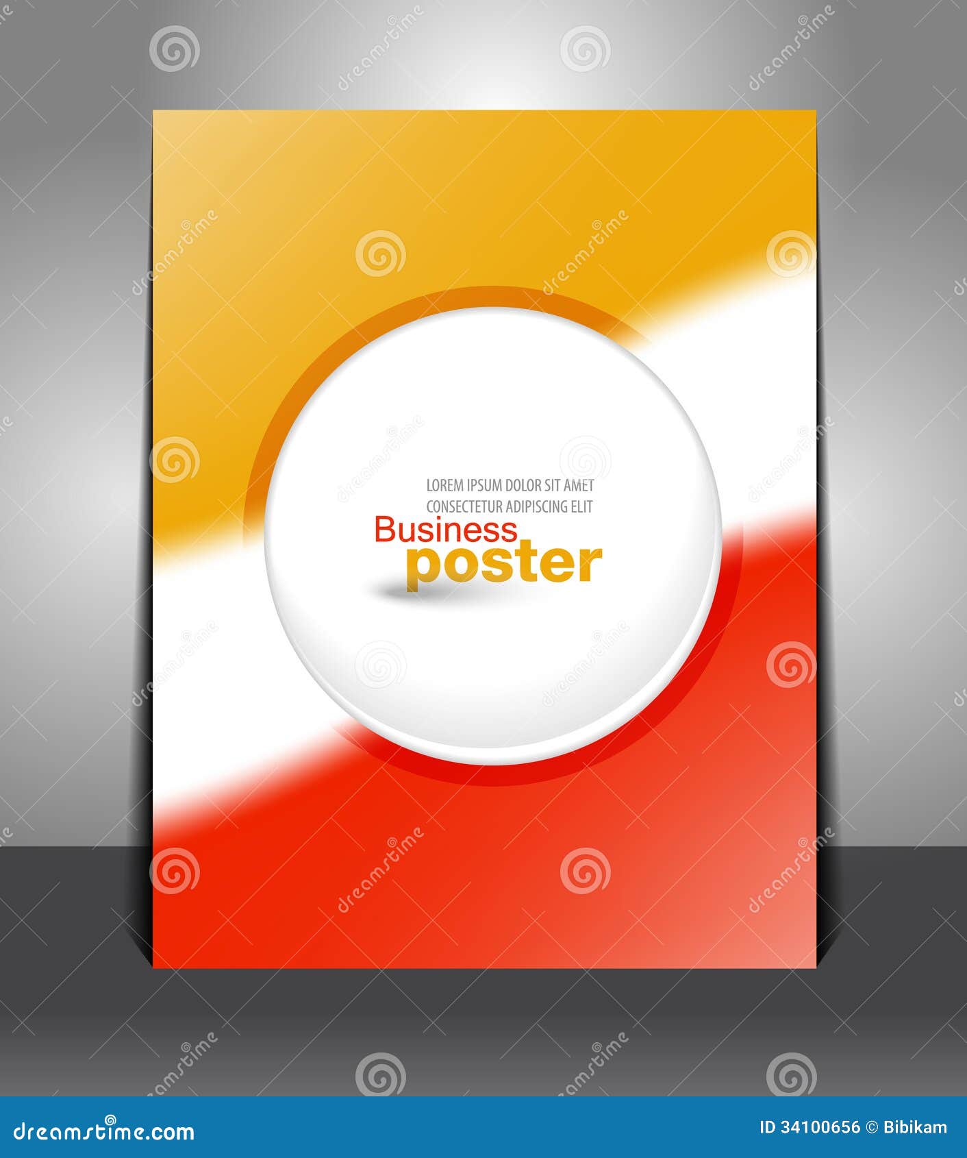 Stylish Orange-red Poster with Button Stock Vector - Illustration of ...