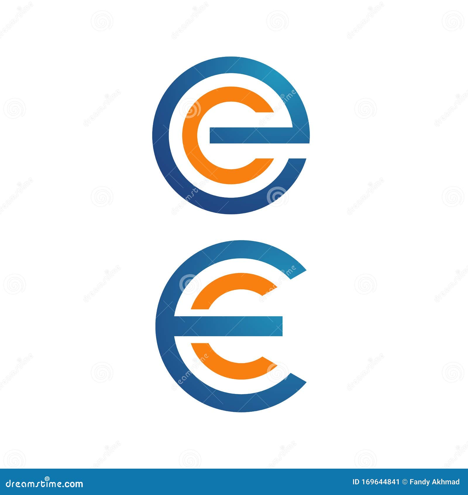 Stylish Overlapping Initial C E Letter Logo Design Vector Graphic ...