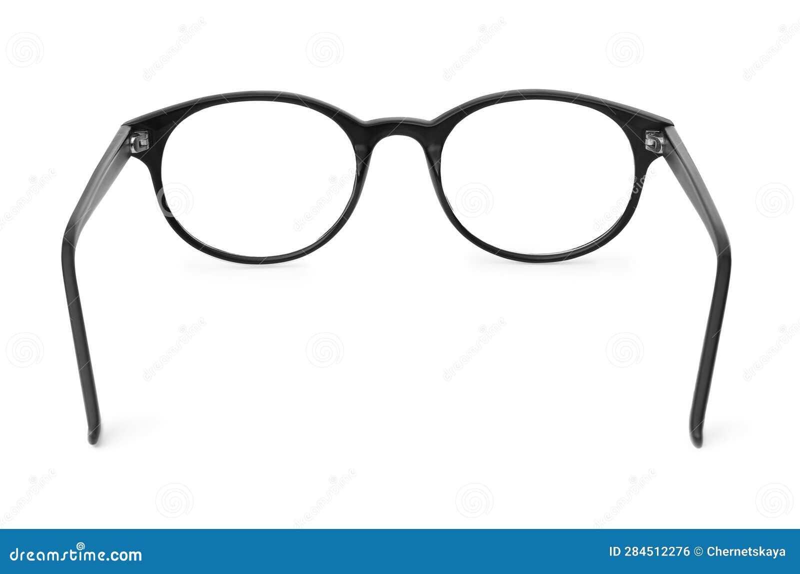 Stylish Pair of Glasses with Black Frame Isolated on White Stock Photo ...