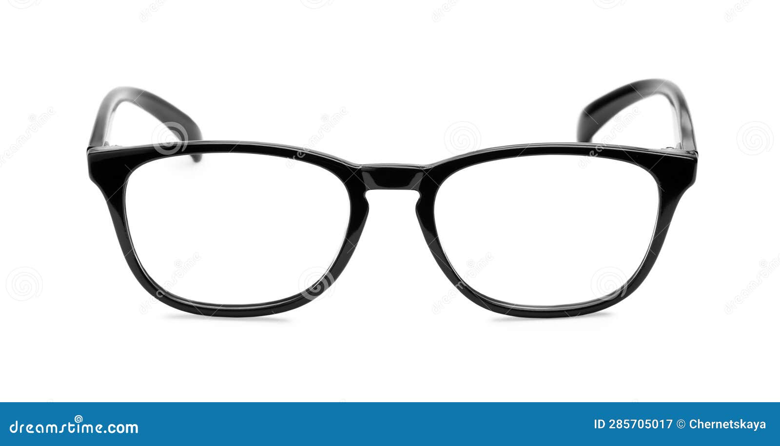 Stylish Pair of Glasses with Black Frame Isolated on White Stock Image ...