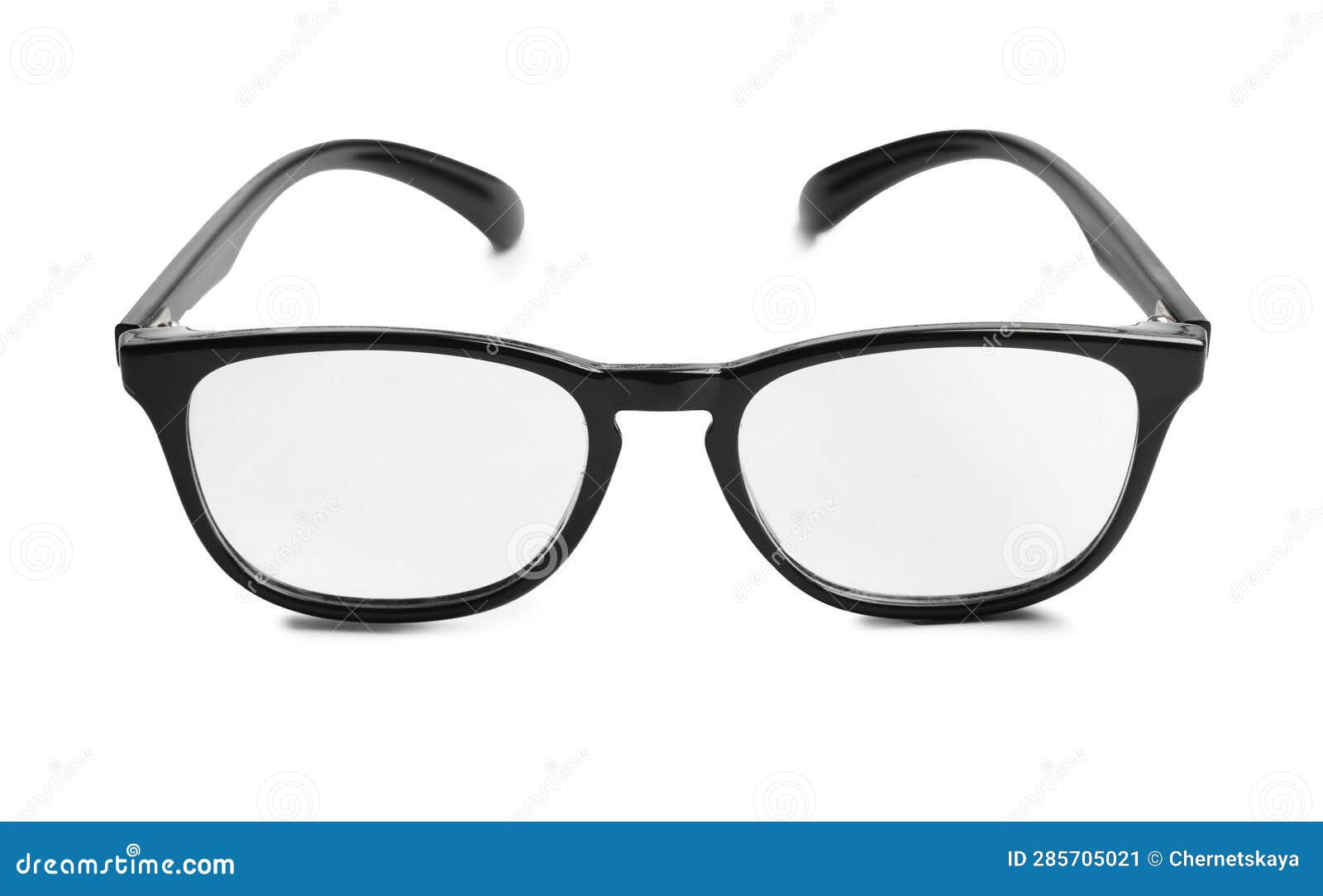 Stylish Pair of Glasses with Black Frame Isolated on White Stock Image ...