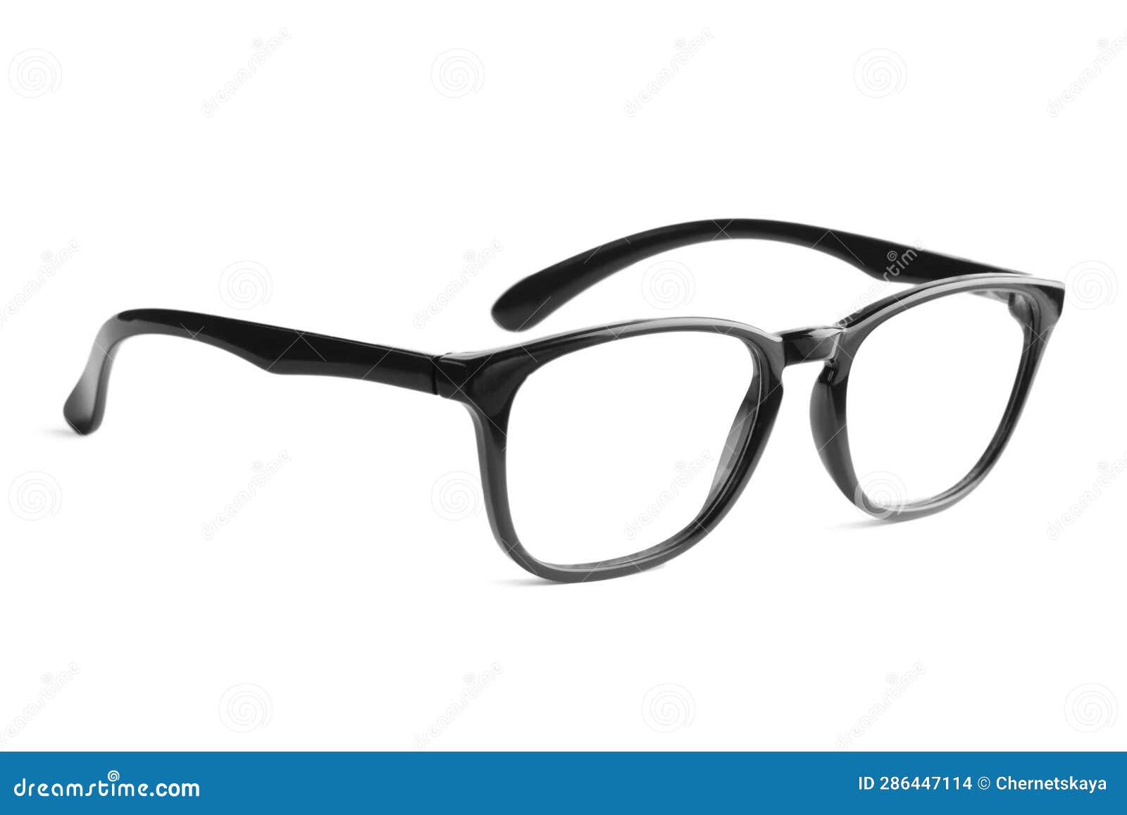 Stylish Pair of Glasses with Black Frame Isolated on White Stock Photo ...