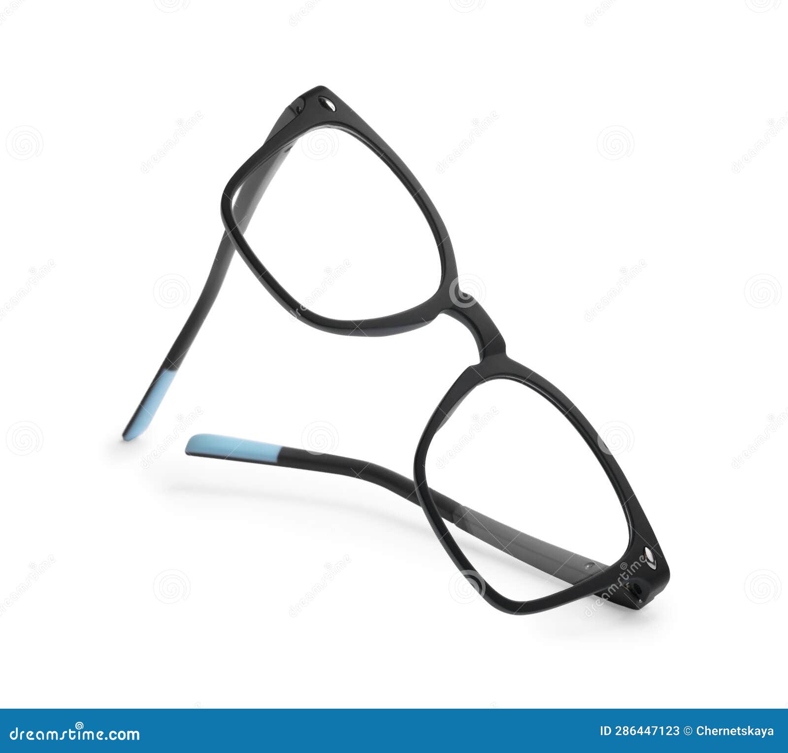 Stylish Pair of Glasses with Black Frame Isolated on White Stock Image ...