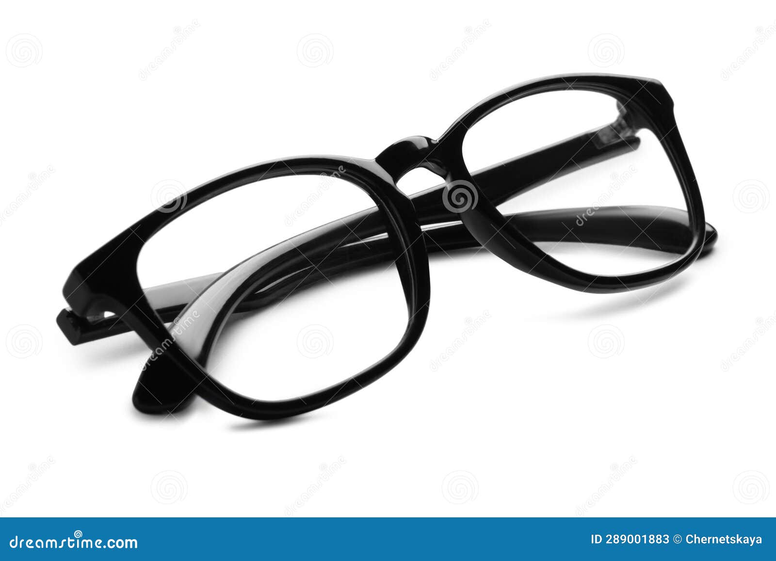 Stylish Pair of Glasses with Black Frame Isolated on White Stock Image ...