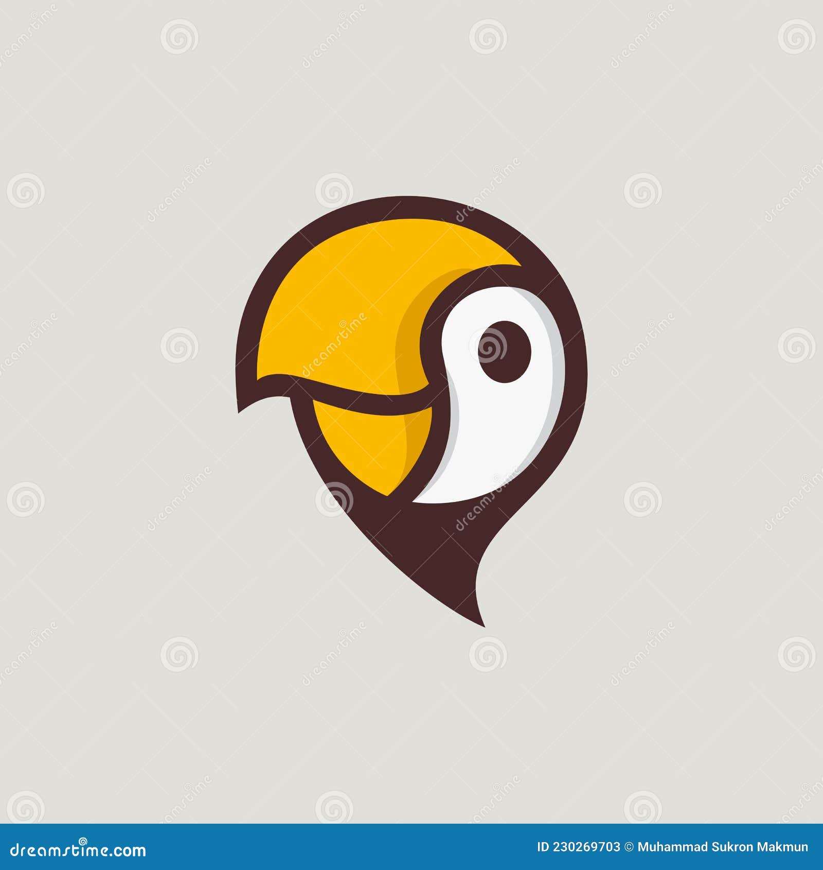 Stylish Parrot Head Logo Icon Stock Vector - Illustration of sign, wild ...