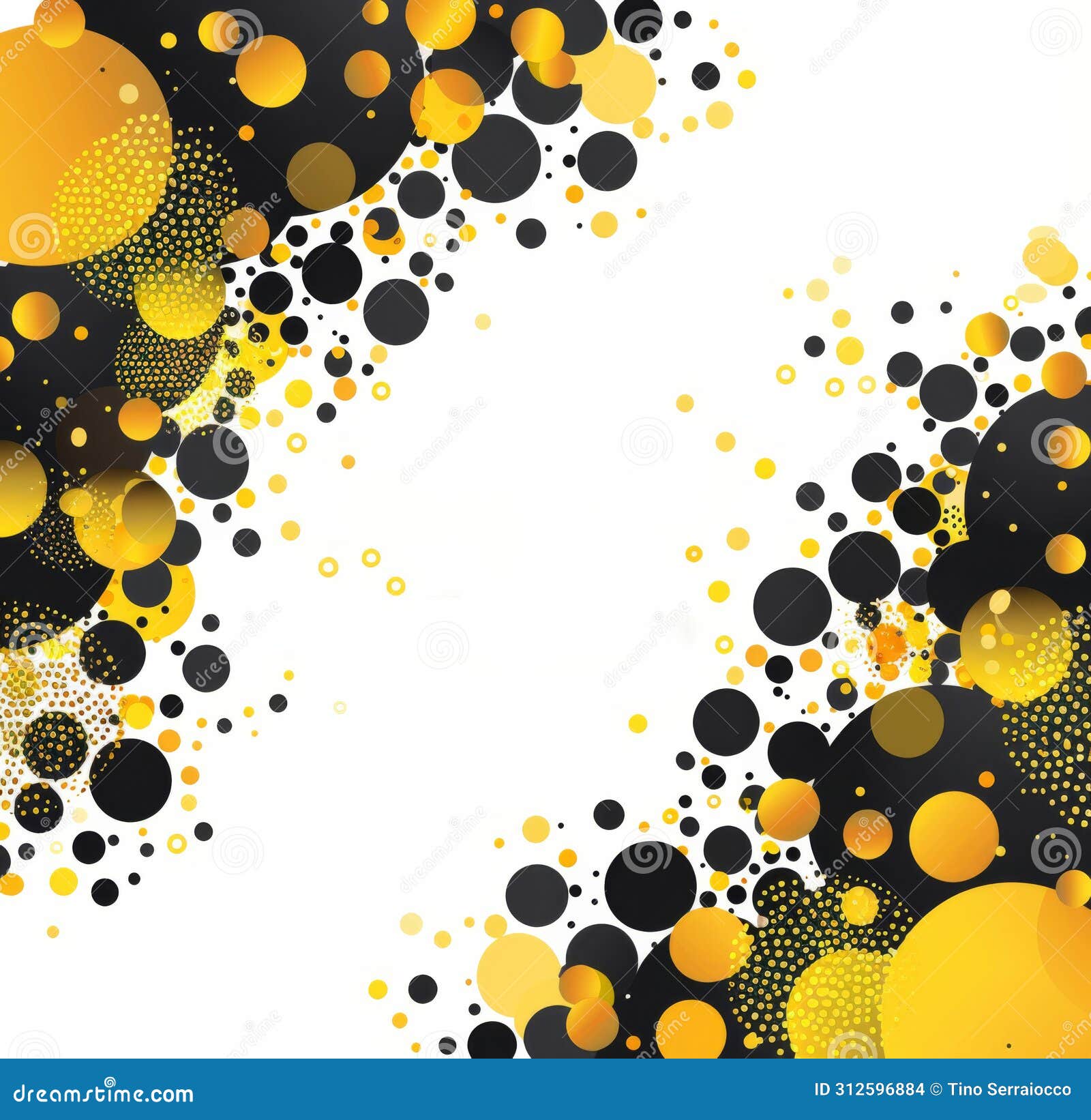 Graphic Design Featuring a Row of Yellow and Black Circles on a White ...