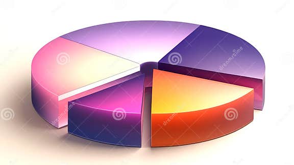 A Stylish Pie Chart with a Soft Gradient of Orange, Purple, and Pink ...