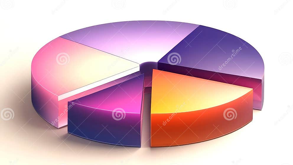 A Stylish Pie Chart with a Soft Gradient of Orange, Purple, and Pink ...