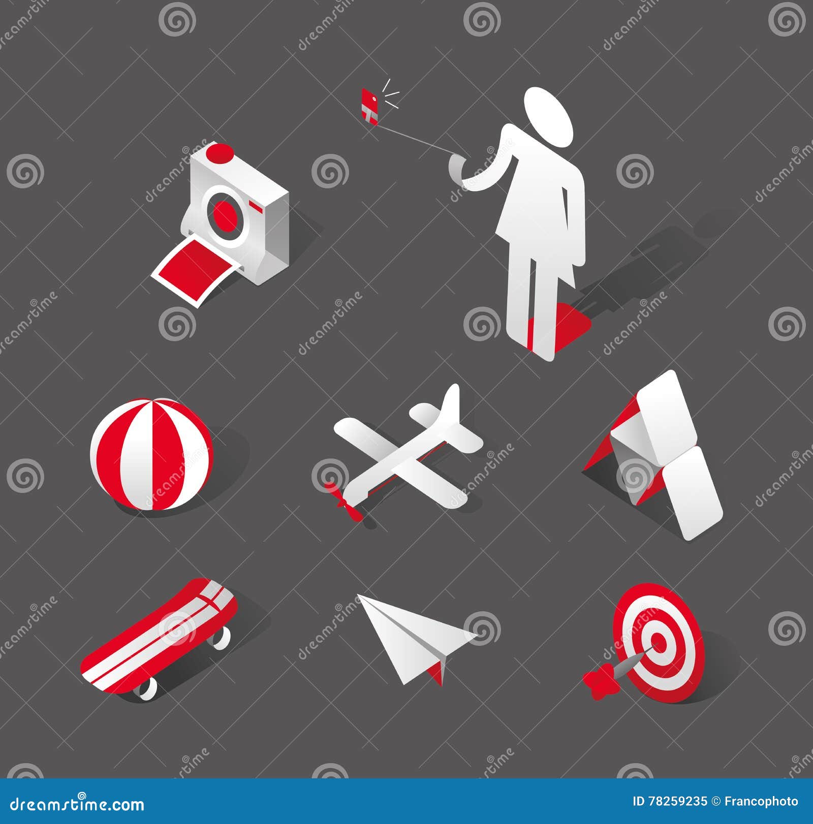 Stylish play things icons stock vector. Illustration of pyramid - 78259235