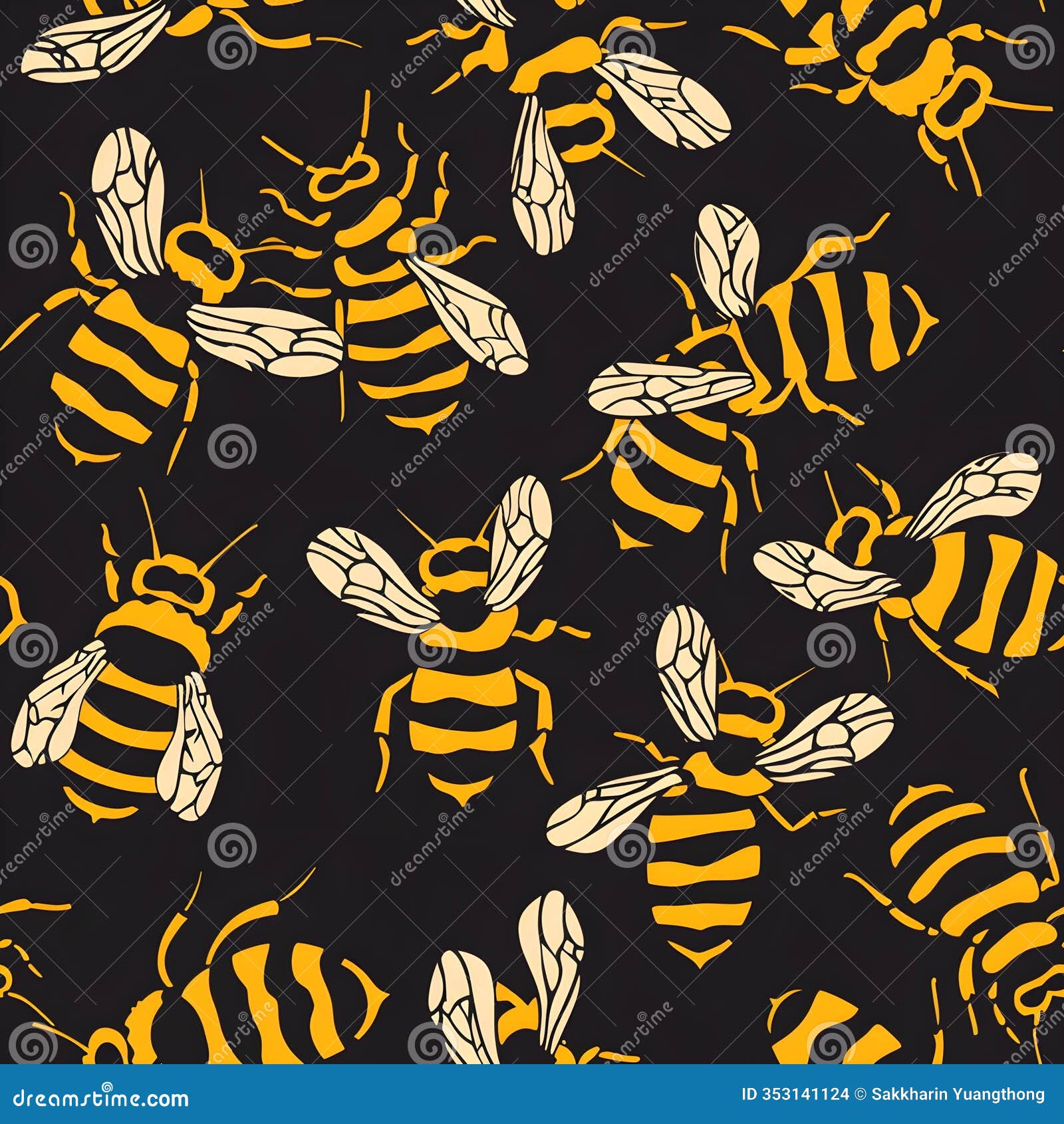 Bee Swarm Vector Illustration for Background Design Stock Illustration ...