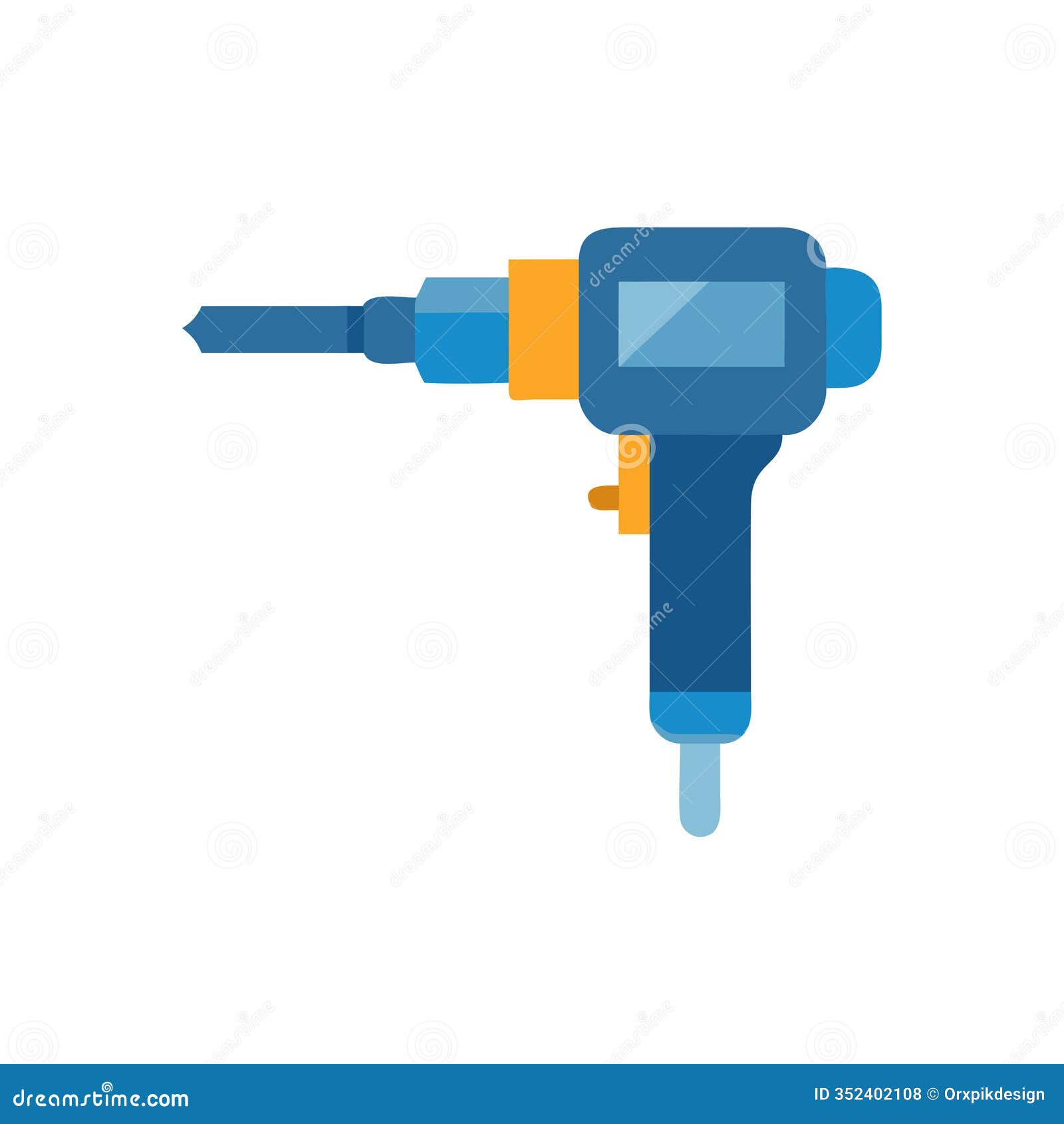 Stylish Pneumatic Drill Icon Artwork Stock Illustration - Illustration ...