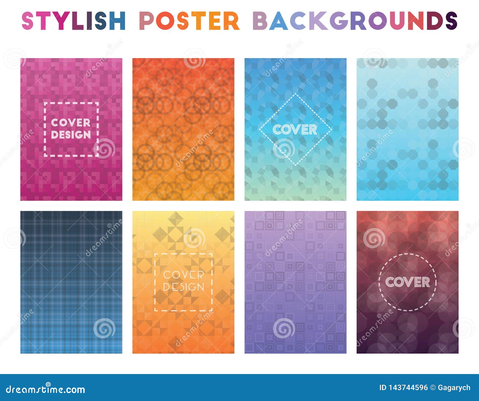 Stylish Poster Backgrounds. Stock Vector - Illustration of blue, flyer ...
