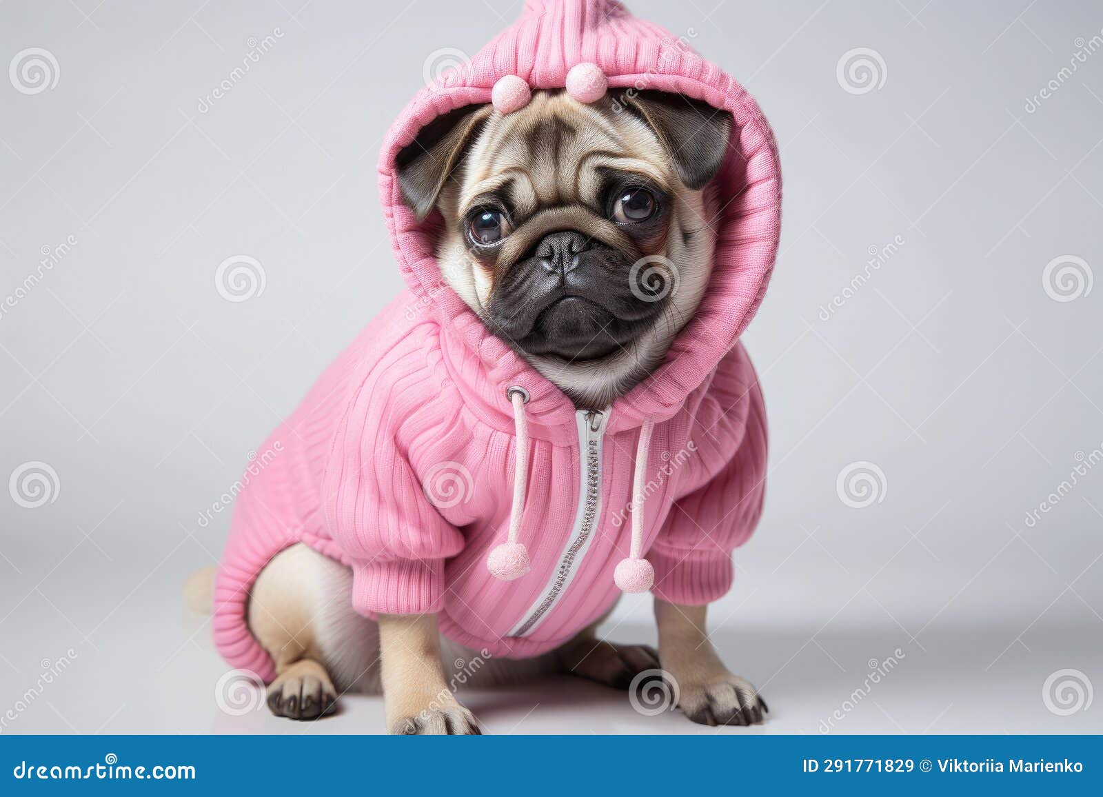 Stylish Pug Posing in a Pink Suit Stock Illustration - Illustration of ...