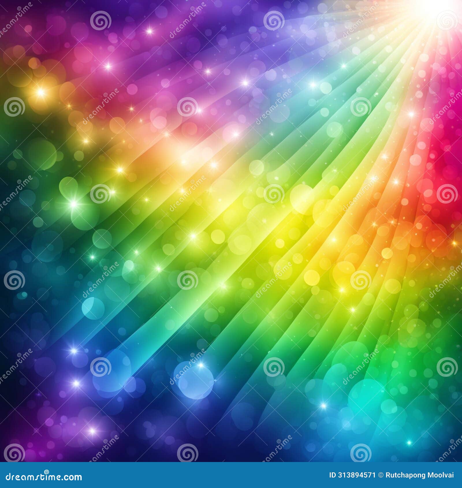 Stylish Rainbow Background and Texture. Abstract Rainbow Curved Lines ...