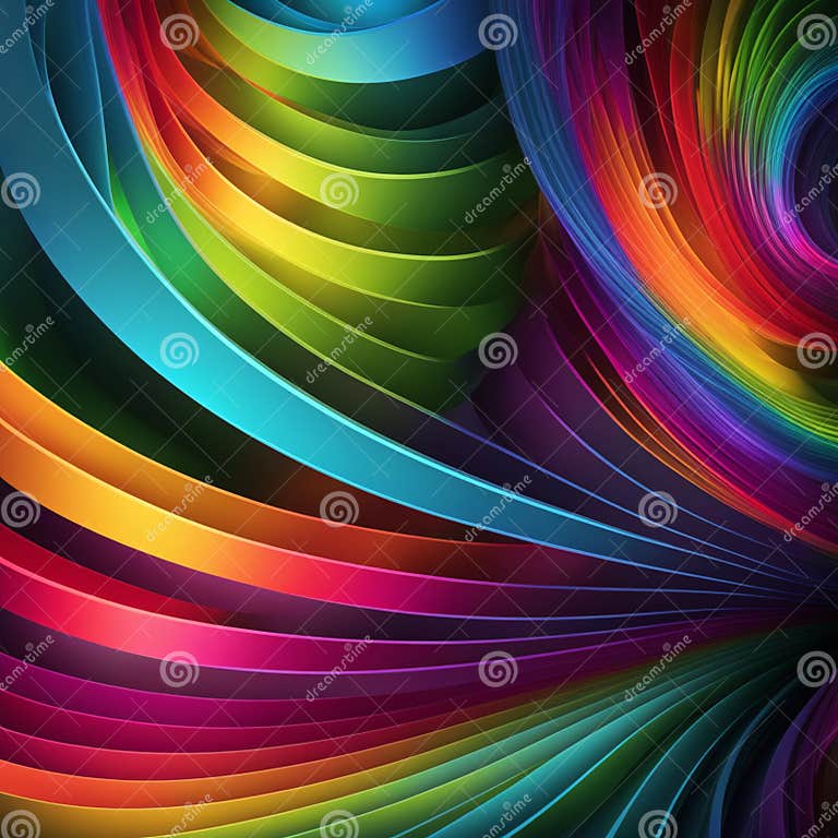 Stylish Rainbow Background and Texture. Abstract Rainbow Curved Lines ...