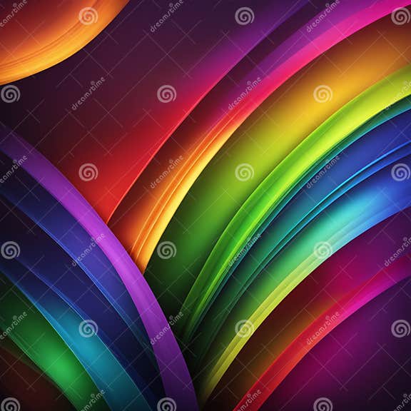 Stylish Rainbow Background and Texture. Abstract Rainbow Curved Lines ...