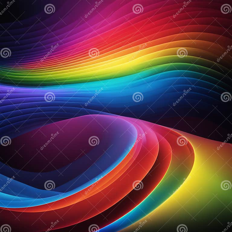 Stylish Rainbow Background and Texture. Abstract Rainbow Curved Lines ...