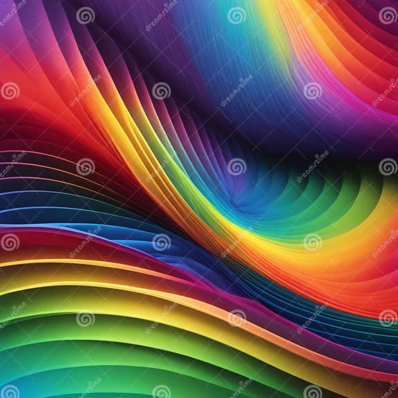 Stylish Rainbow Background and Texture. Abstract Rainbow Curved Lines ...