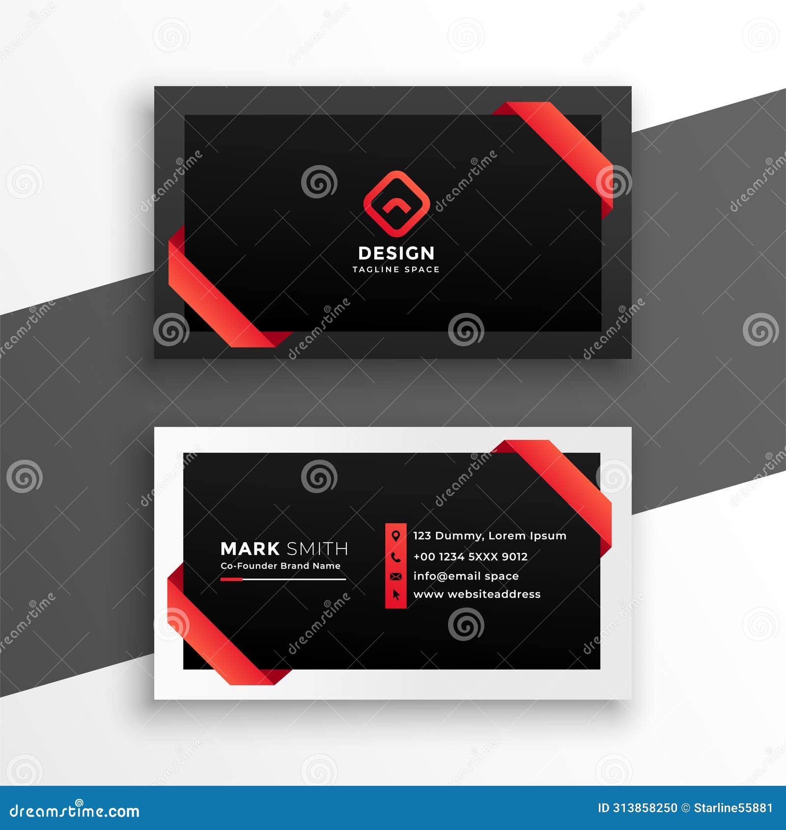 Stylish Red and Black Business Card Design Stock Vector - Illustration ...