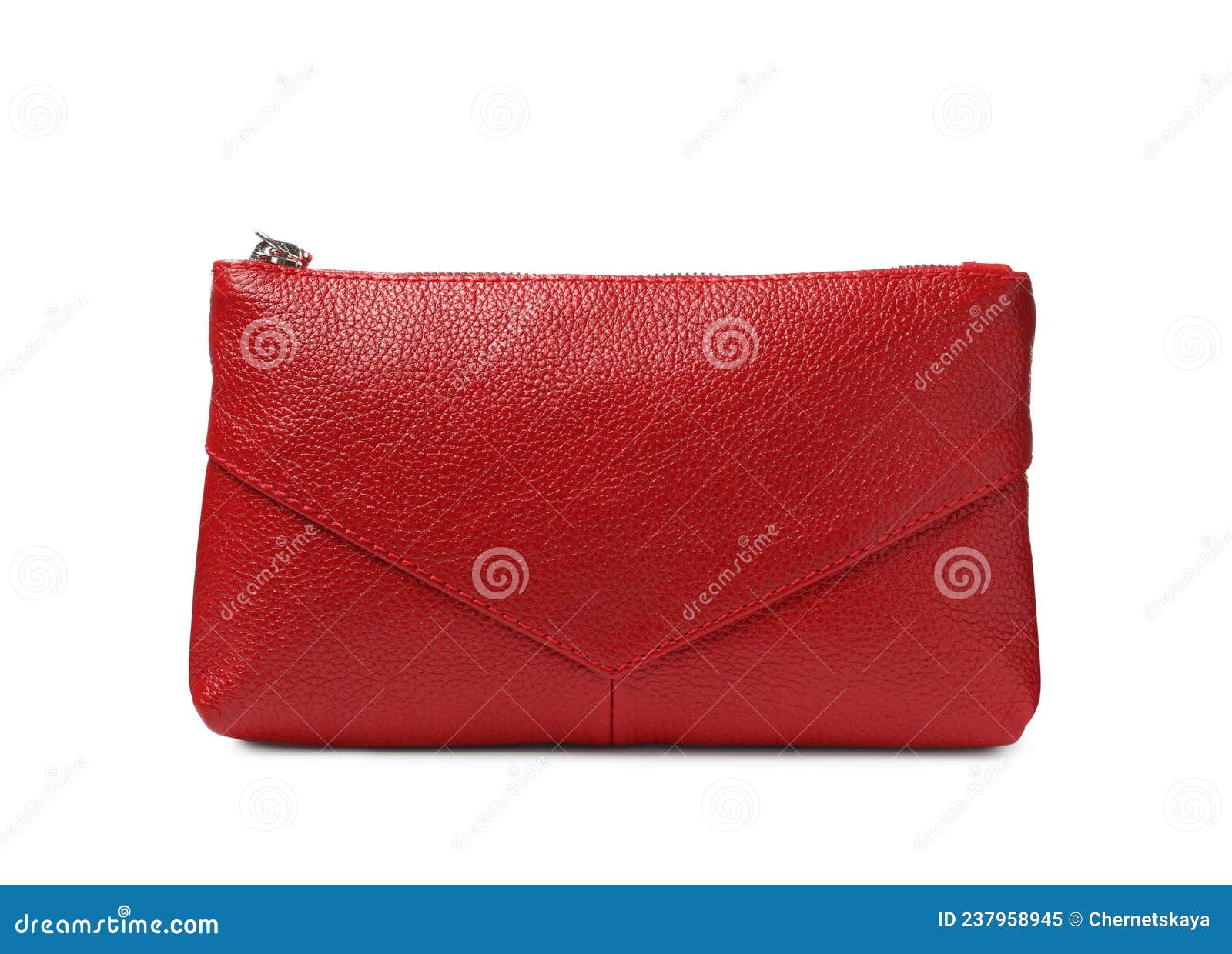 Stylish Red Cosmetic Bag Isolated on White Stock Image - Image of ...