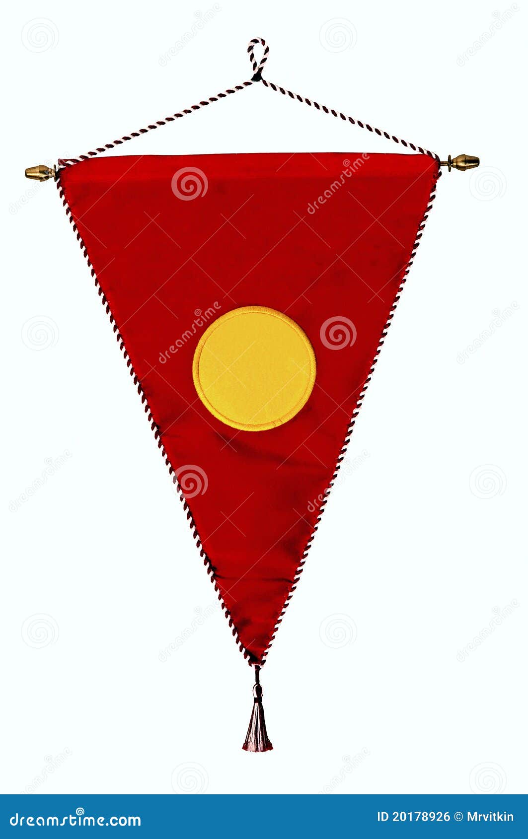 Stylish Red Pennant or Triangle Flag Empty Space Stock Photo - Image of ...