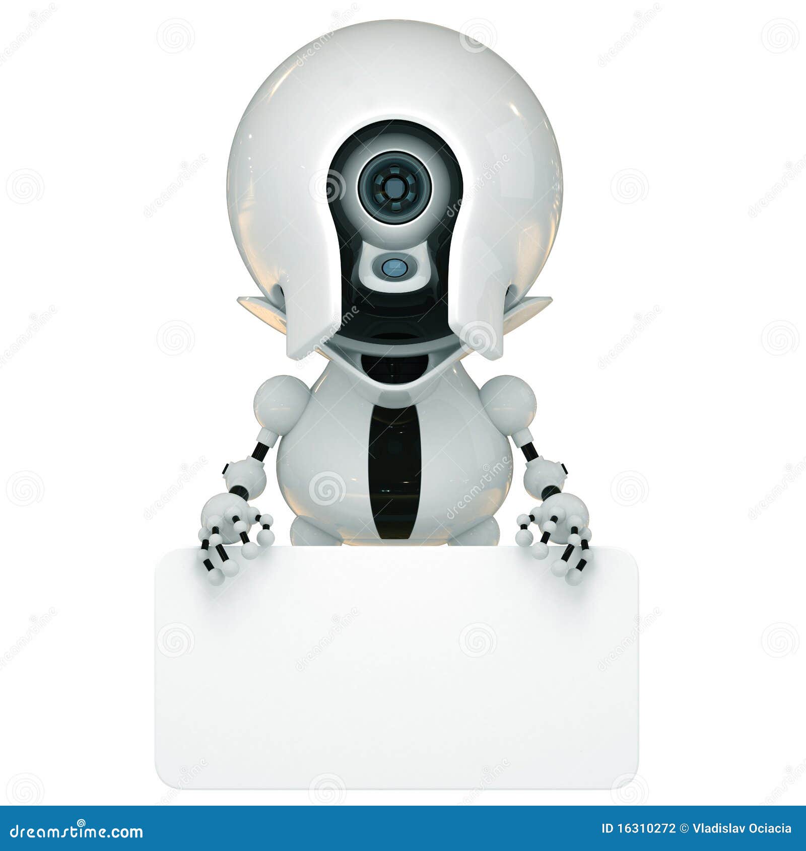 Robot And Empty White Blank Royalty-Free Cartoon | CartoonDealer.com ...