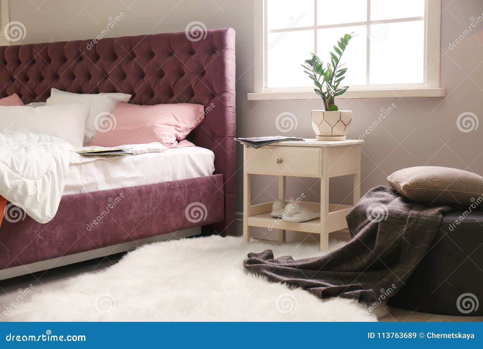Stylish room interior stock image. Image of domestic - 113763689