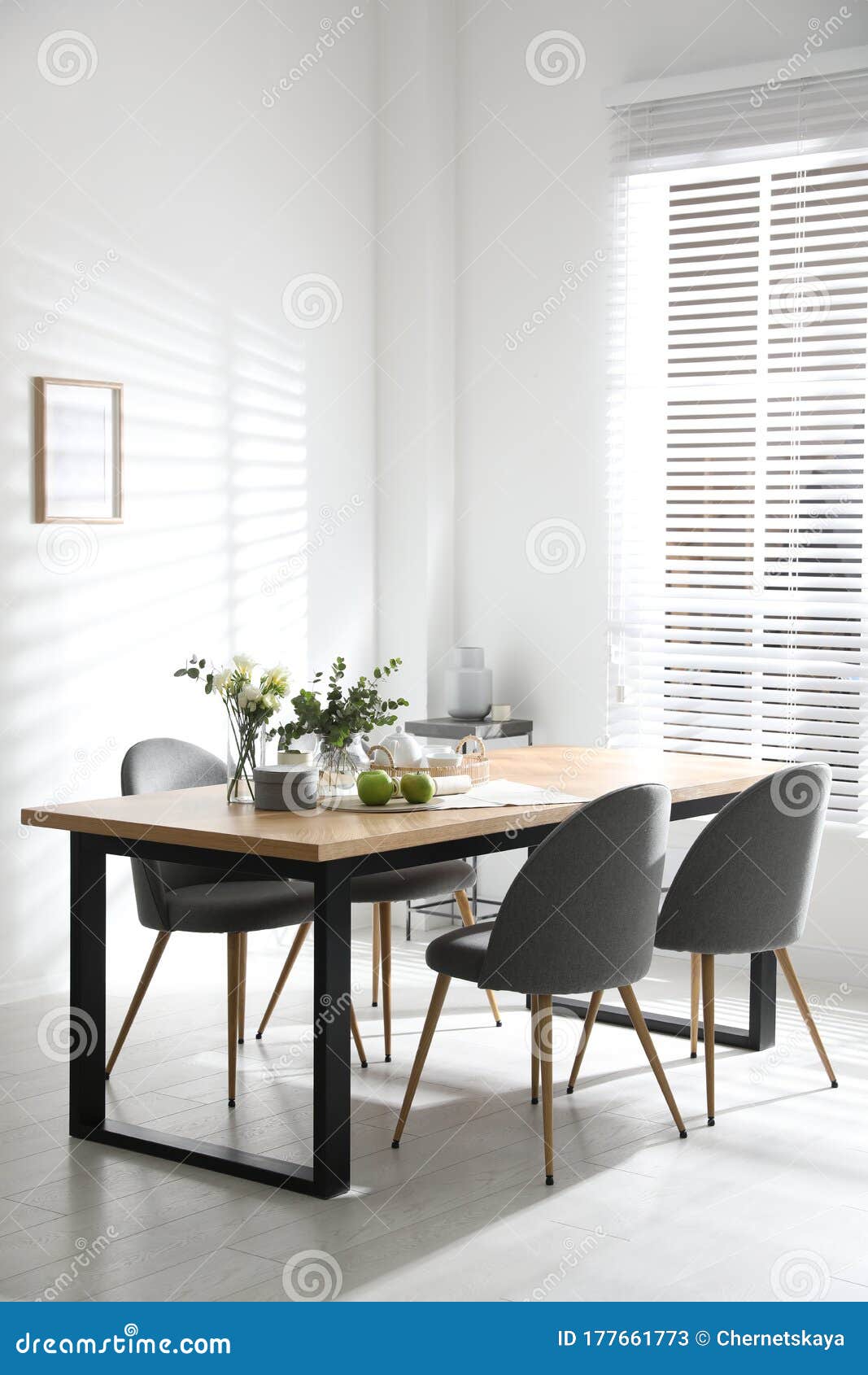 Stylish Room with Table and Chairs. Idea for Design Stock Image - Image ...